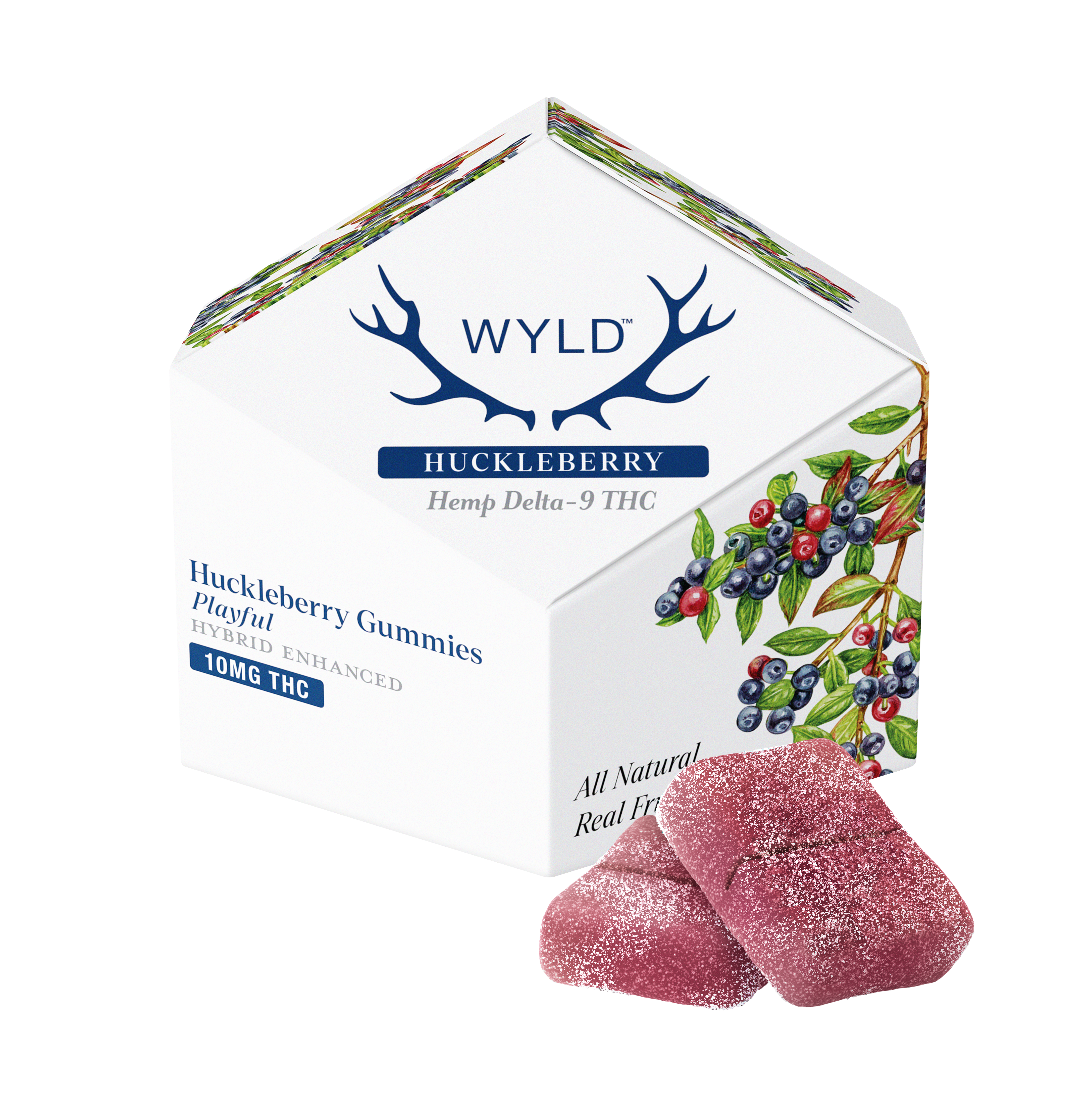 Wyld - Huckleberry Hybrid - Playful - 10mg THC per piece (100mg) 10ct ...